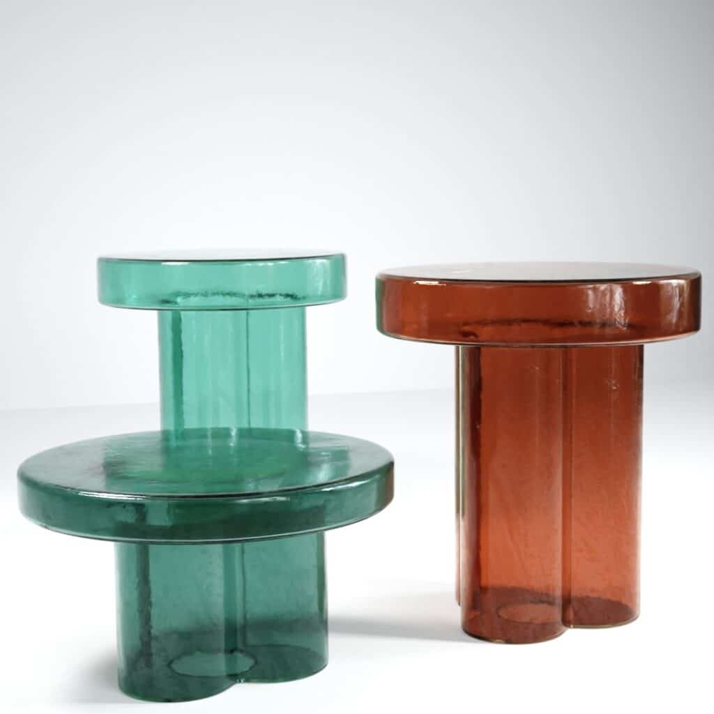 Coloured Rustic Glass Tables • iMeshh