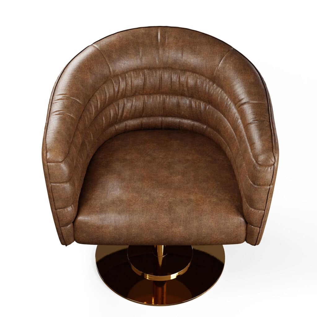 Leather round chair • iMeshh