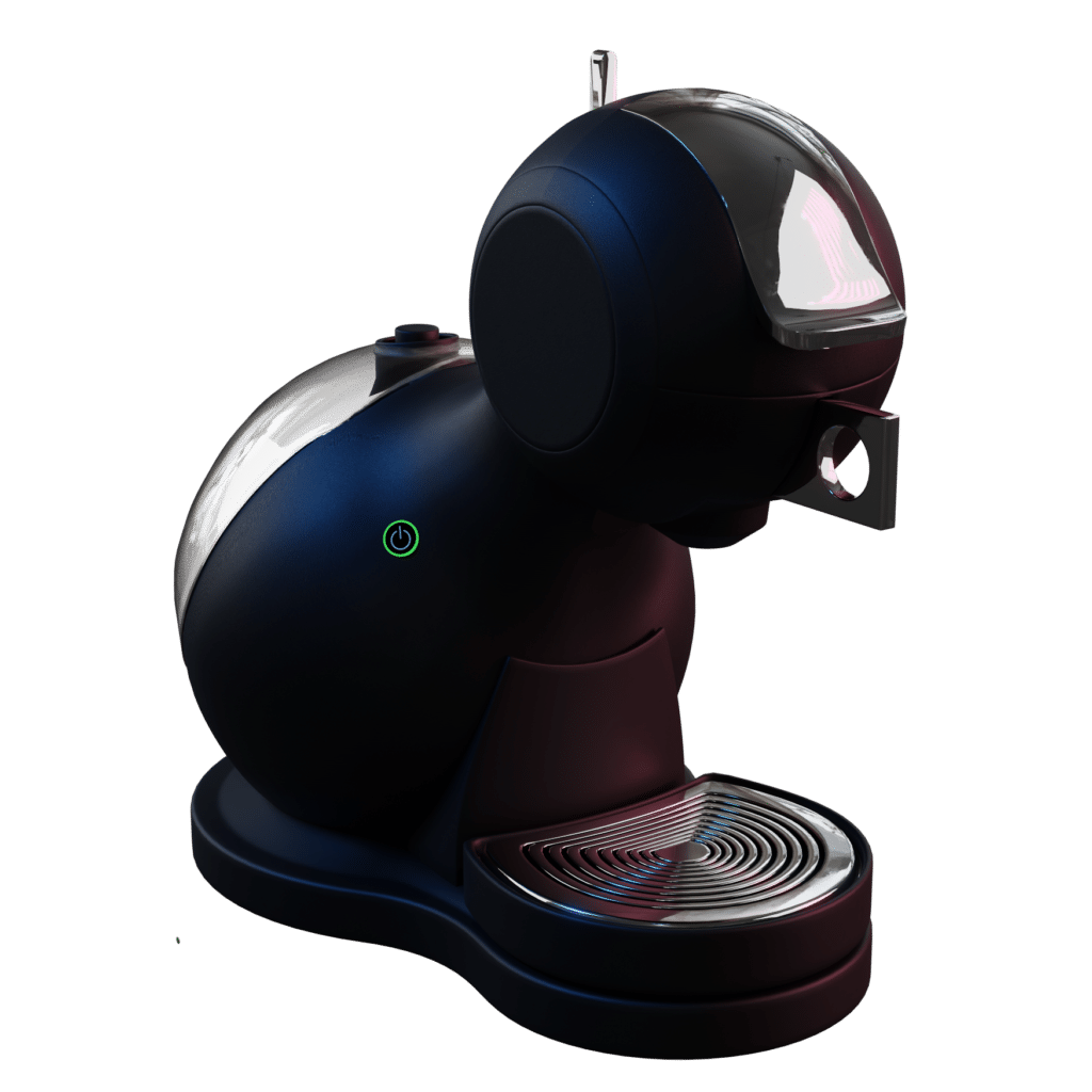 Round Black Coffee Machine • iMeshh - 3D Model for Blender 4.0+