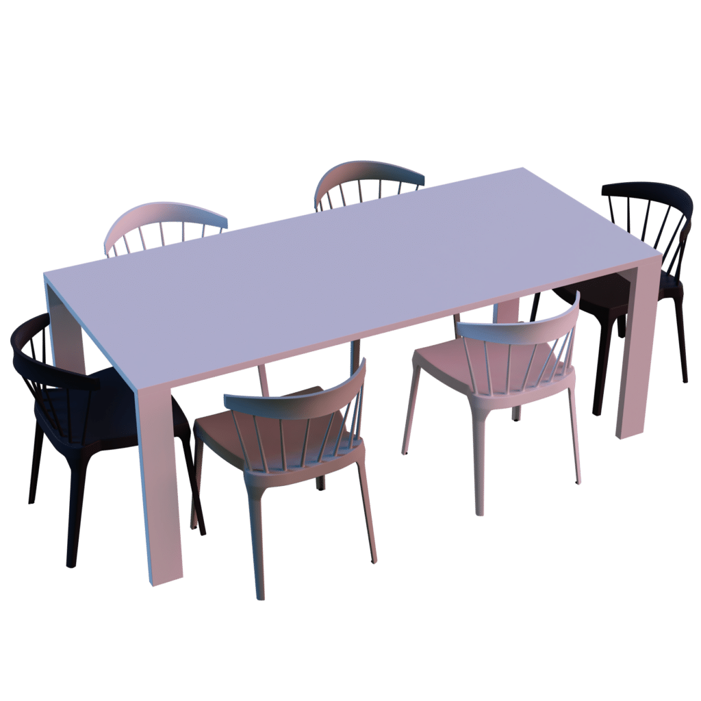 Plain White Table • iMeshh