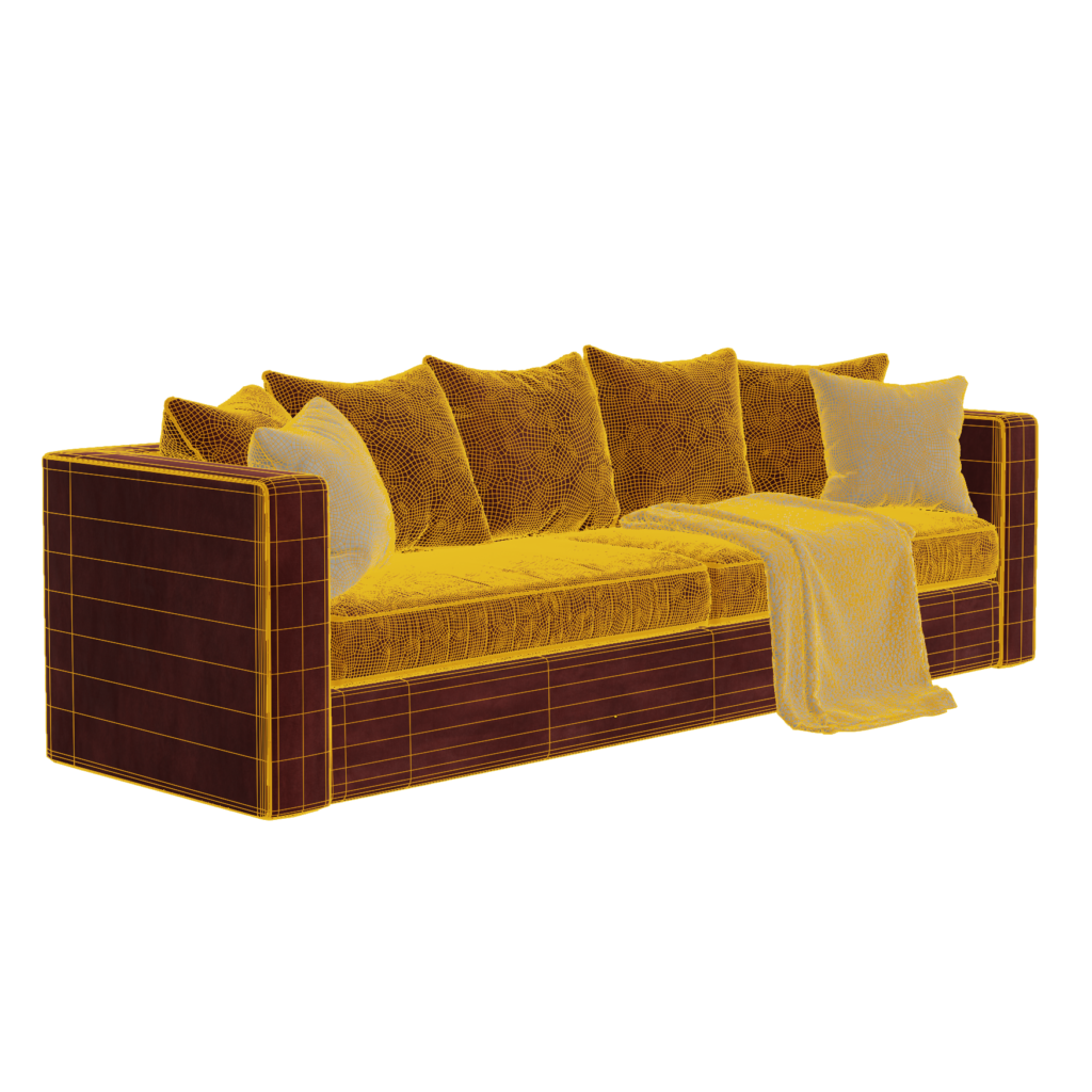 Square 2 Seater Sofa 3D Model for Blender • iMeshh 3D Model Library