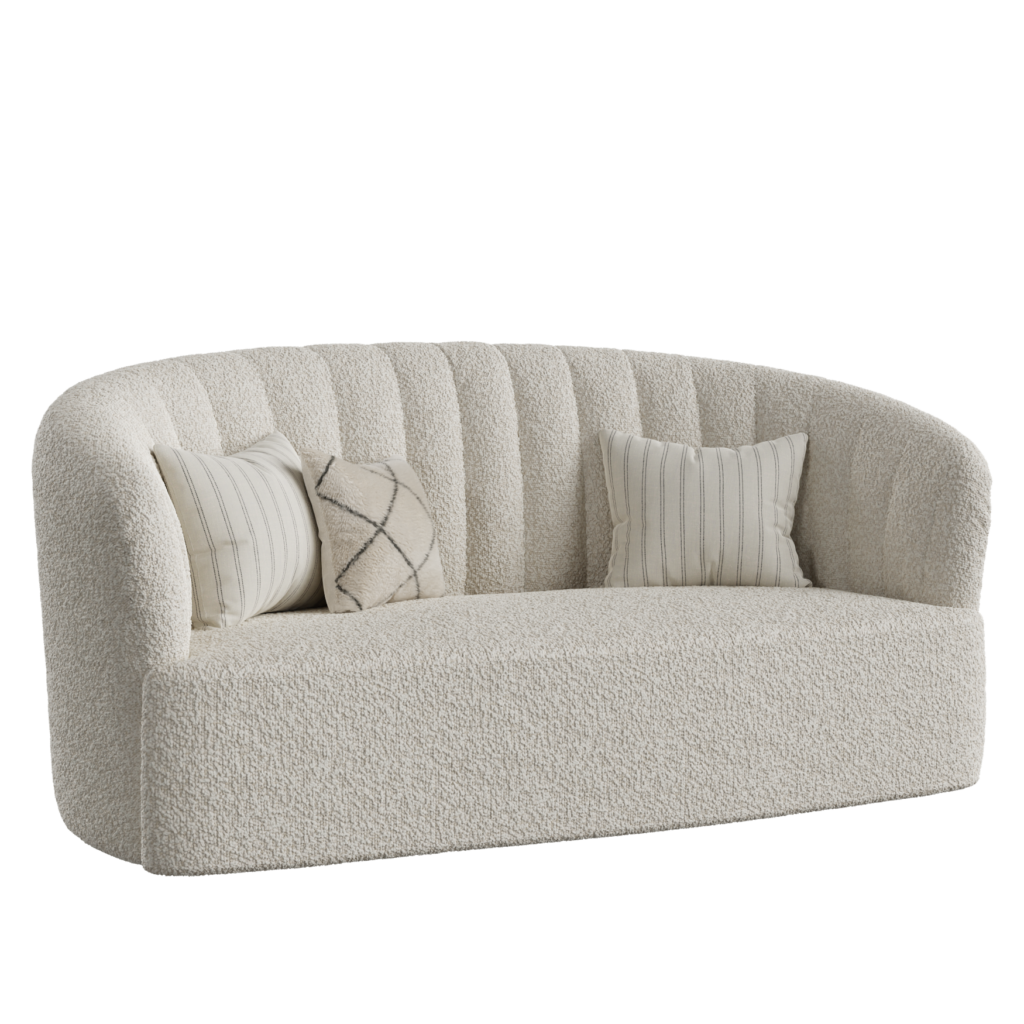 Curved Boucle Chair 3D Model for Blender • iMeshh 3D Model Library