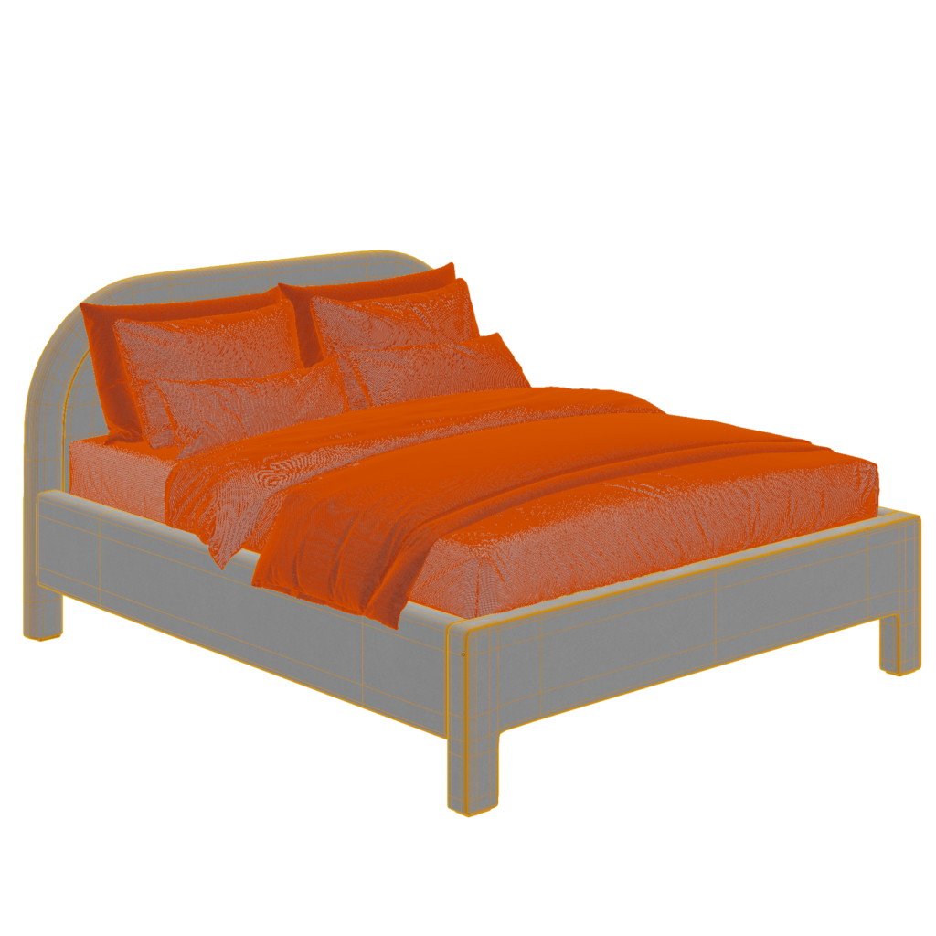 Fabric Frame Bed 3D Model • iMeshh