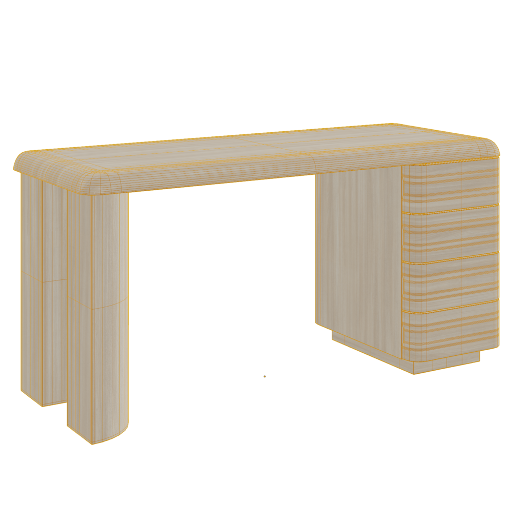 Curved Office Desk 3D Model • iMeshh