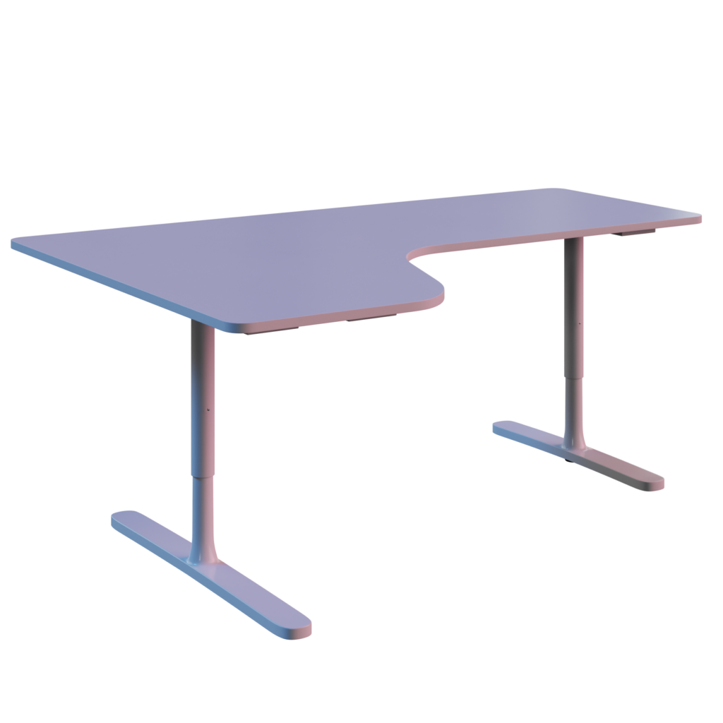 Curved Office Desk 3D Model • iMeshh