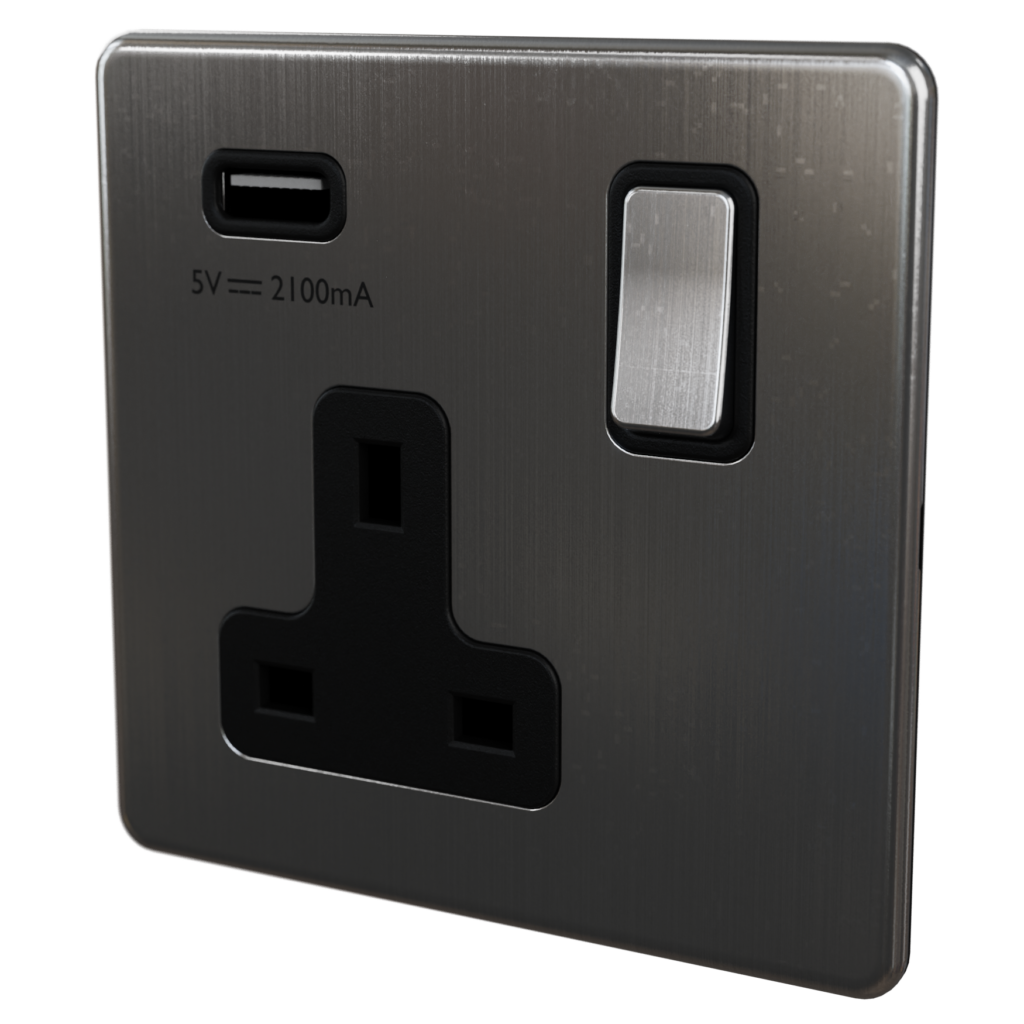 British Plug Socket 02 • iMeshh - 3D Model for Blender 4.0+