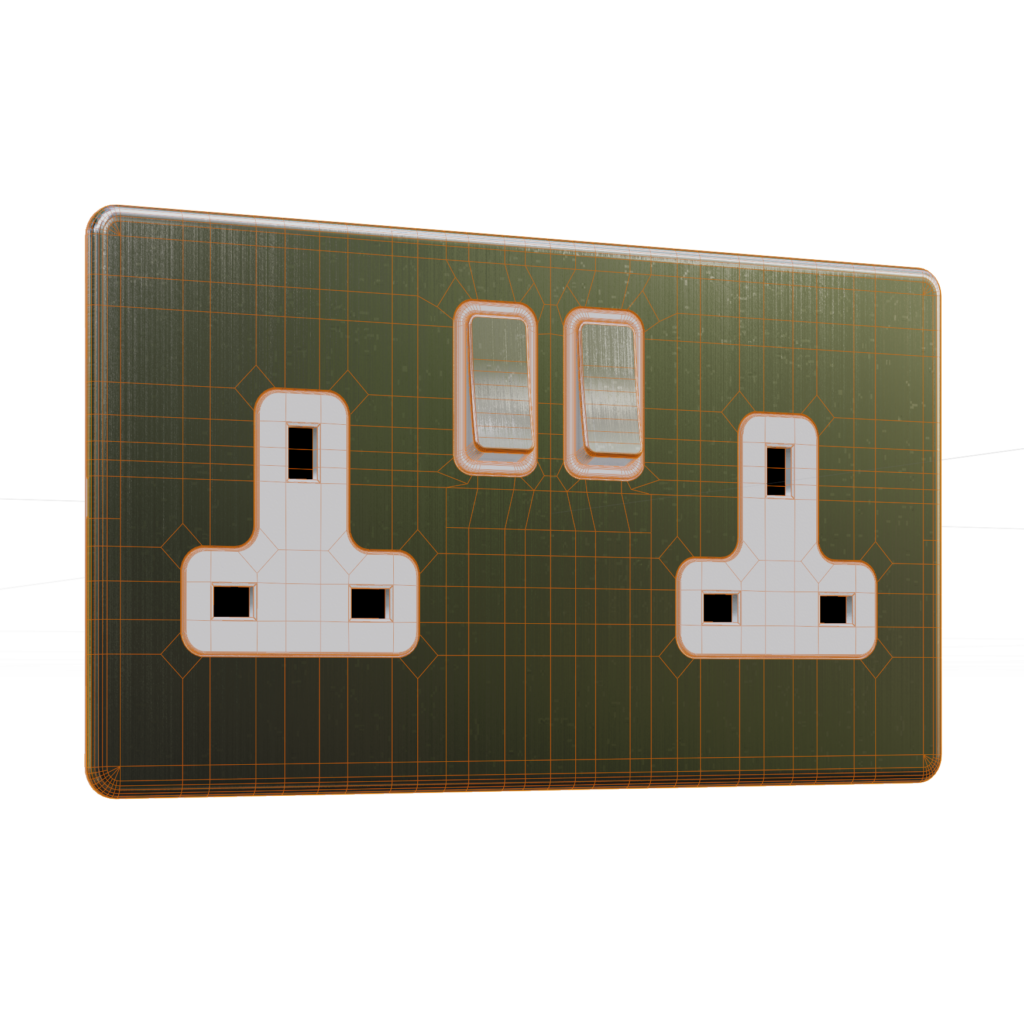 British Plug Socket 03 • iMeshh - 3D Model for Blender 4.0+