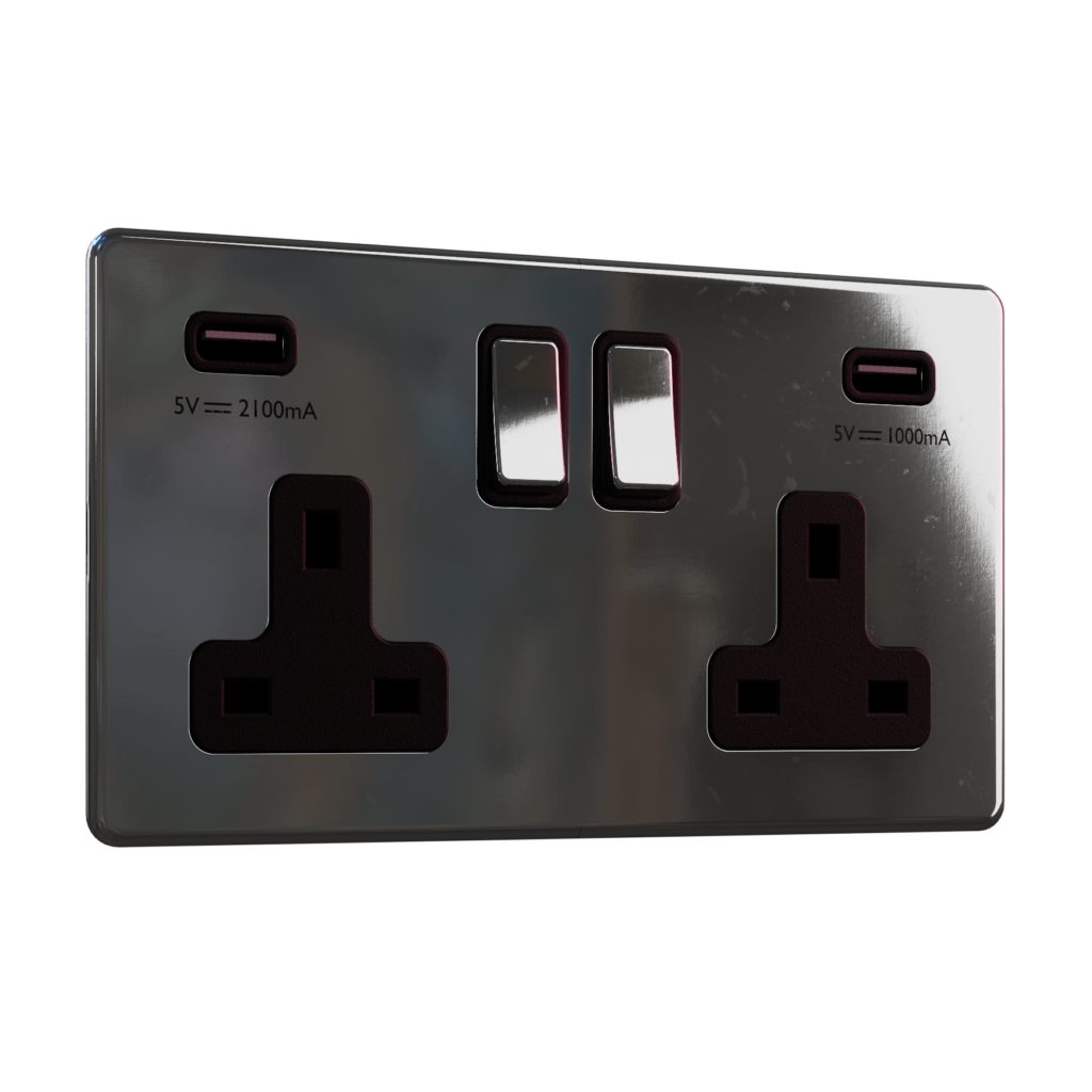 British Plug Socket 04 • iMeshh - 3D Model for Blender 4.0+