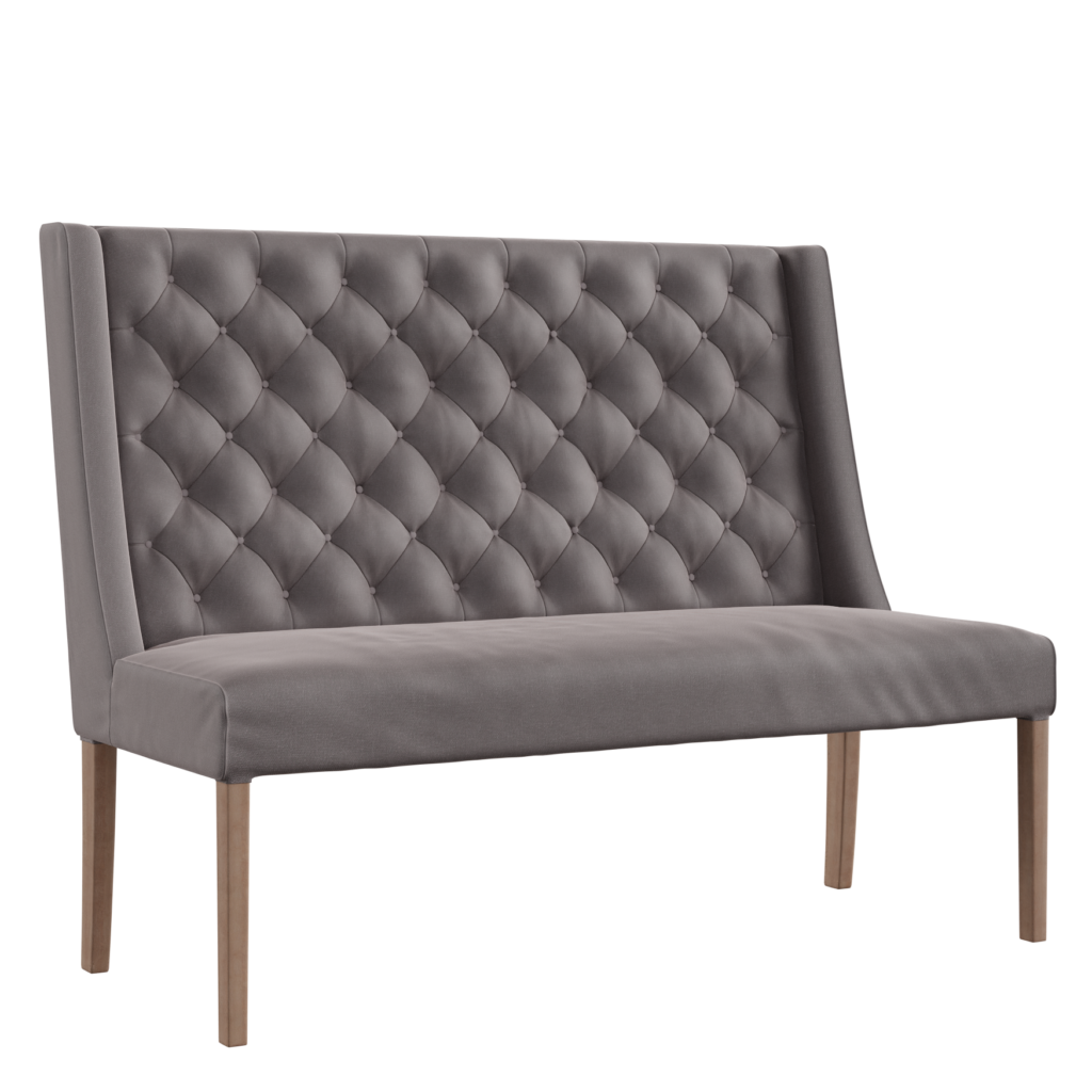 Grey Buttoned Dining Bench 01 • iMeshh - 3D Model for Blender 4.0+