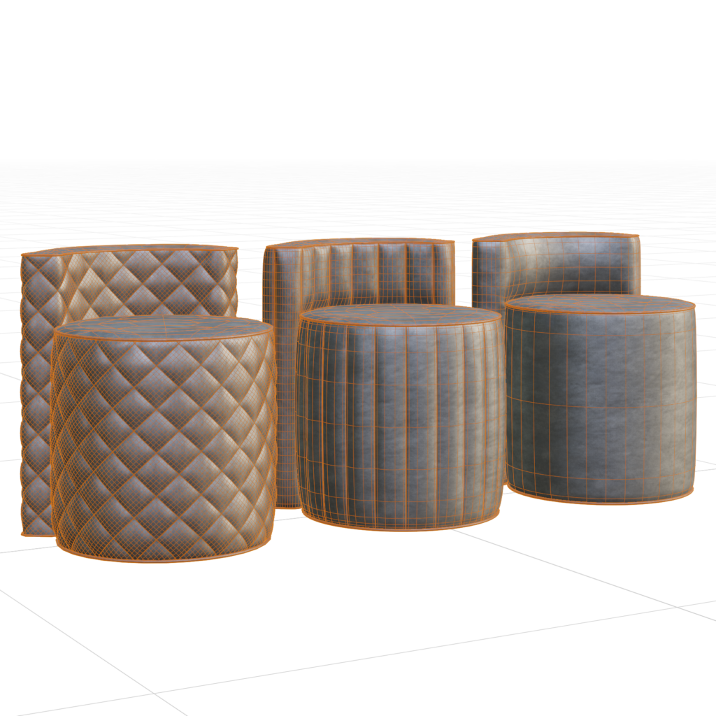 Mereway Pouf Set 01 for Blender • iMeshh 3D Model Library