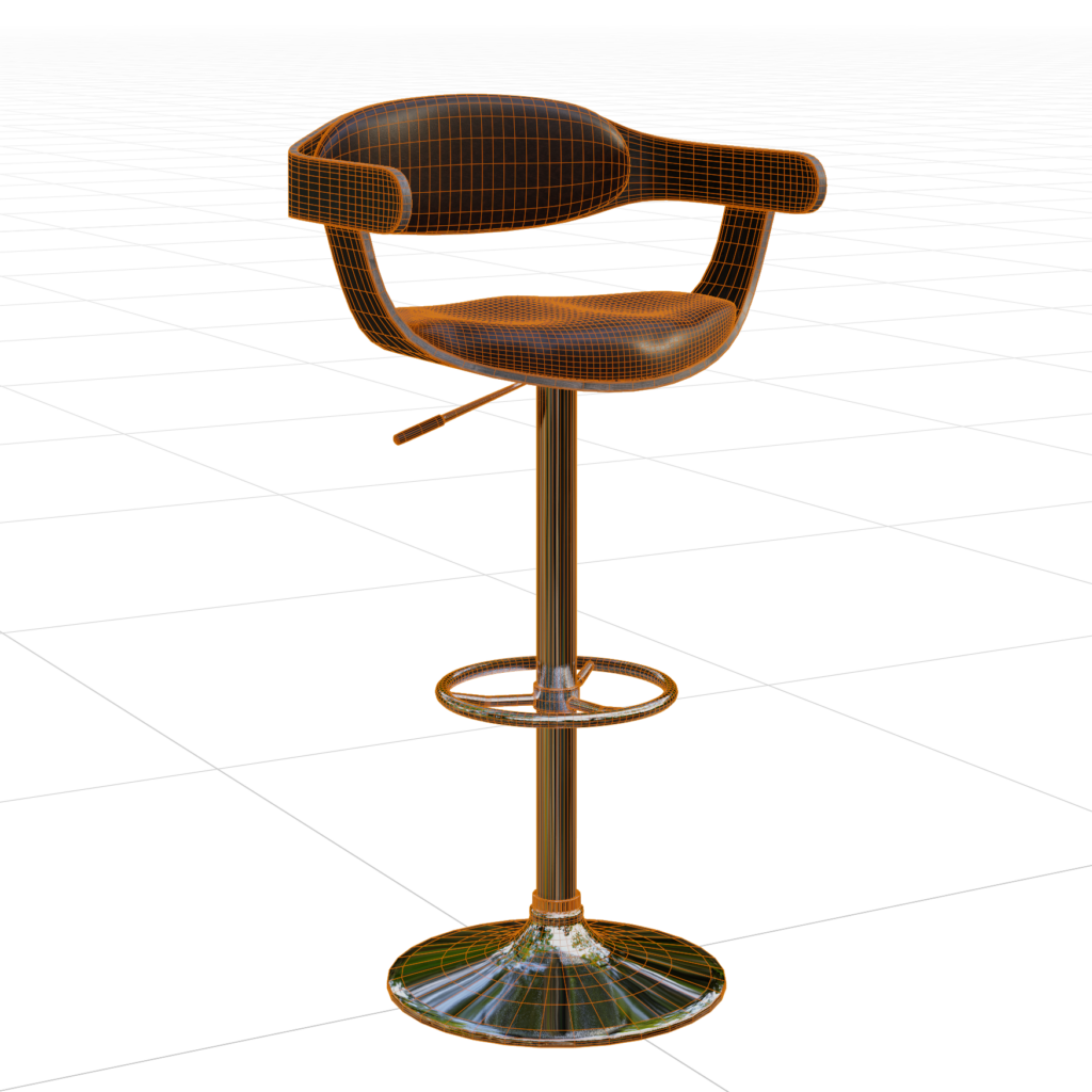 Curved Wood Stool 01 • iMeshh - 3D Model for Blender 4.0+