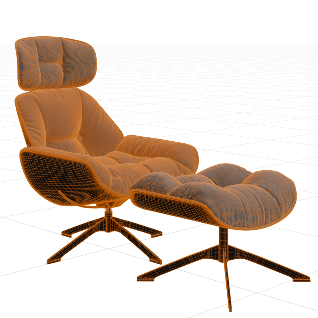 Lounge Chair with Foot Rest 01 • iMeshh - 3D Model for Blender 4.0+