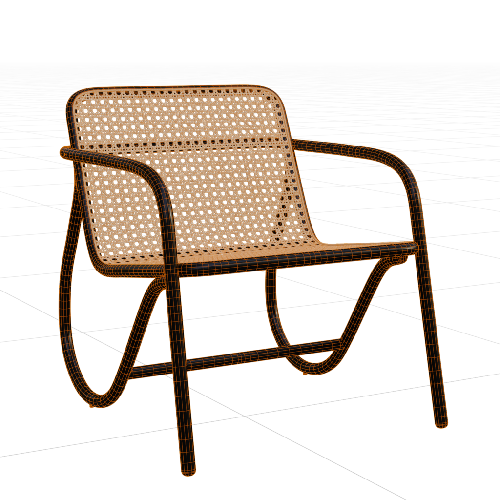 Wicker Lounge Chair 02 • iMeshh - 3D Model for Blender 4.0+