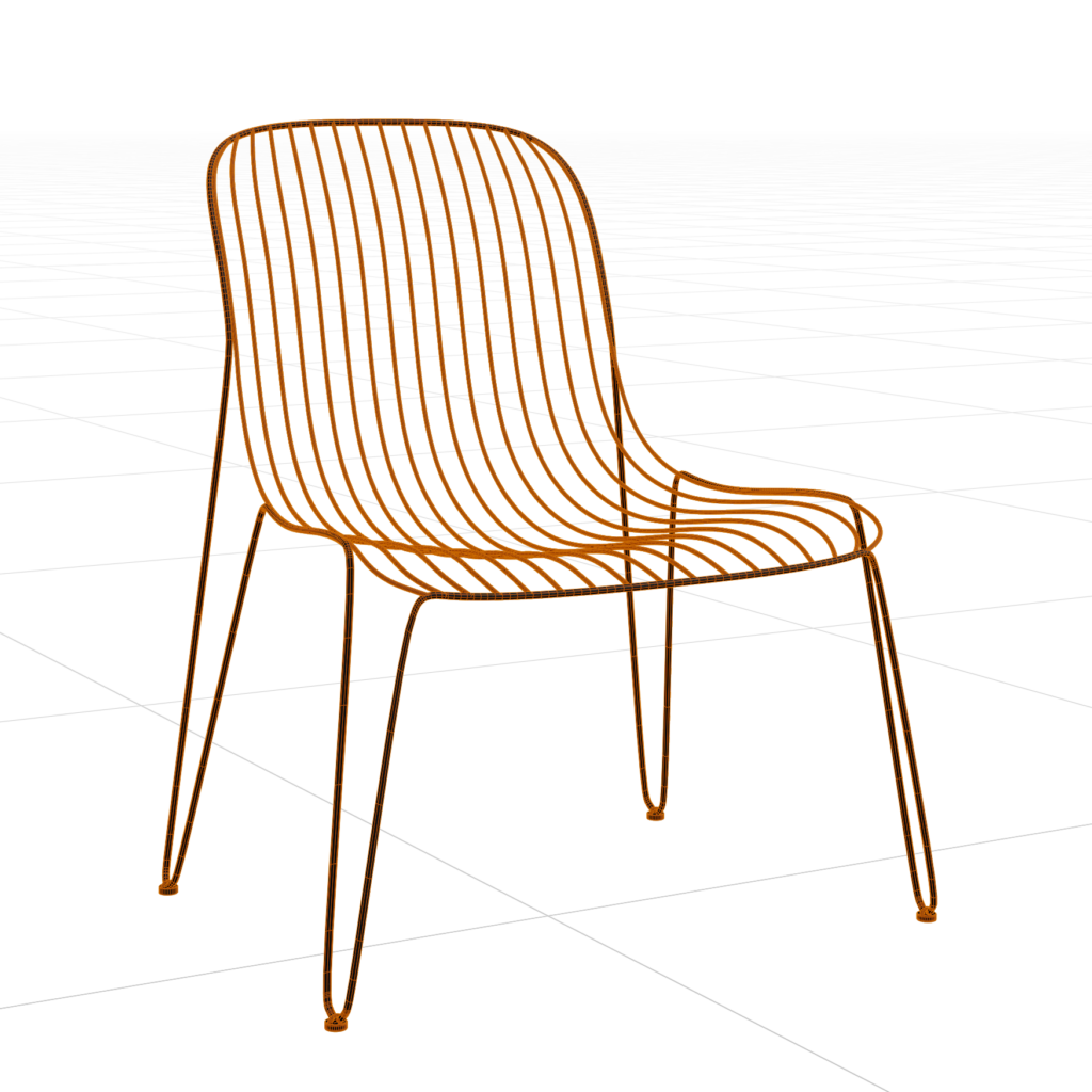 Thin Industrial Wire Frame Chair 01 • iMeshh - 3D Model for Blender 4.0+