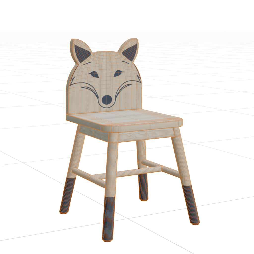 Kids Fox Chair 01 • iMeshh - 3D Model for Blender 4.0+