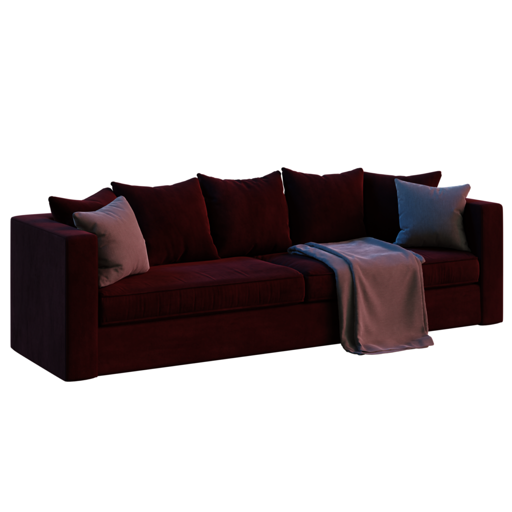 Square Two Seater Sofa 01 for Blender • iMeshh 3D Model Library