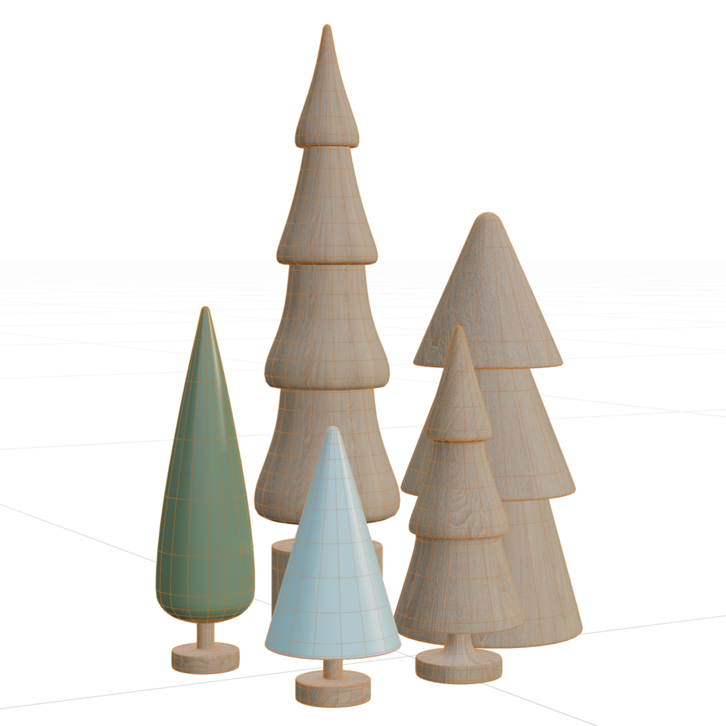 Christmas Tree Figures 01 • iMeshh - 3D Model for Blender 4.0+