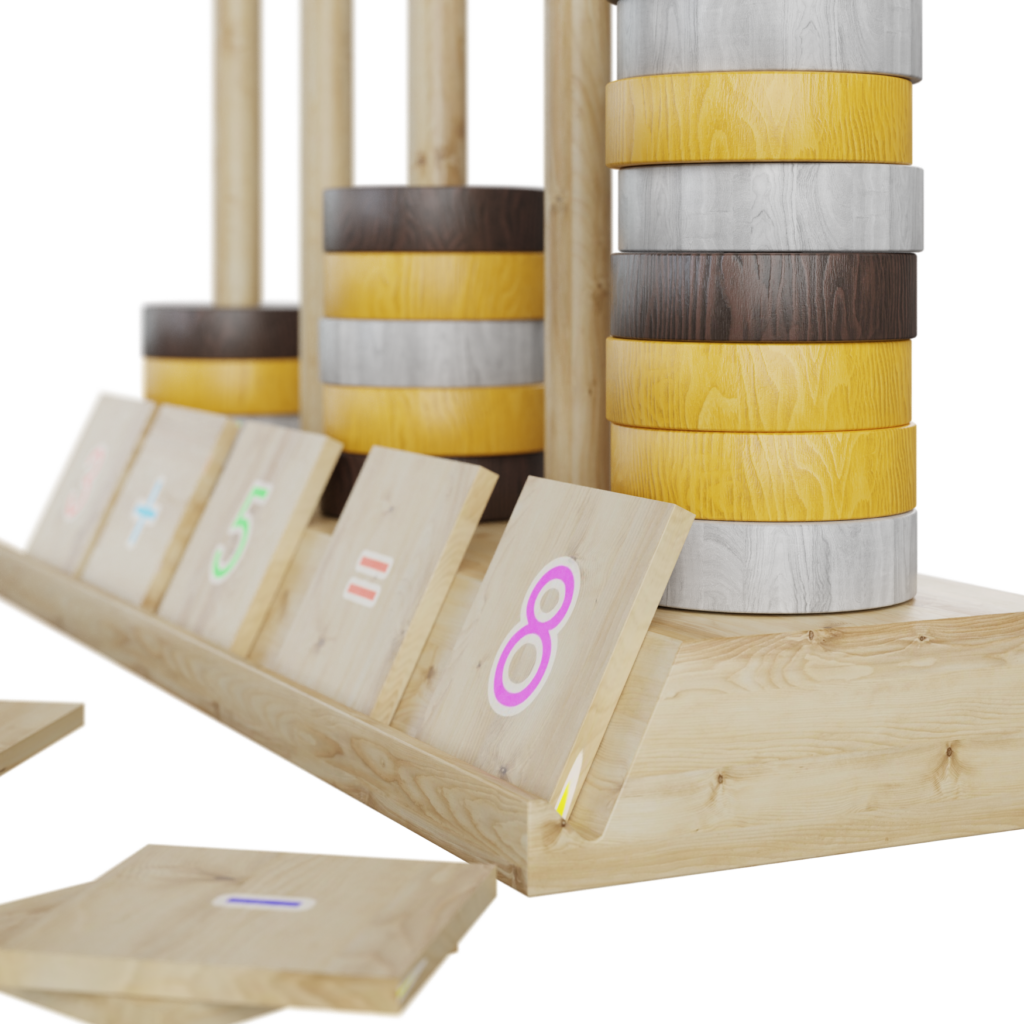 Wooden Number Stacks 01 • iMeshh - 3D Model for Blender 4.0+