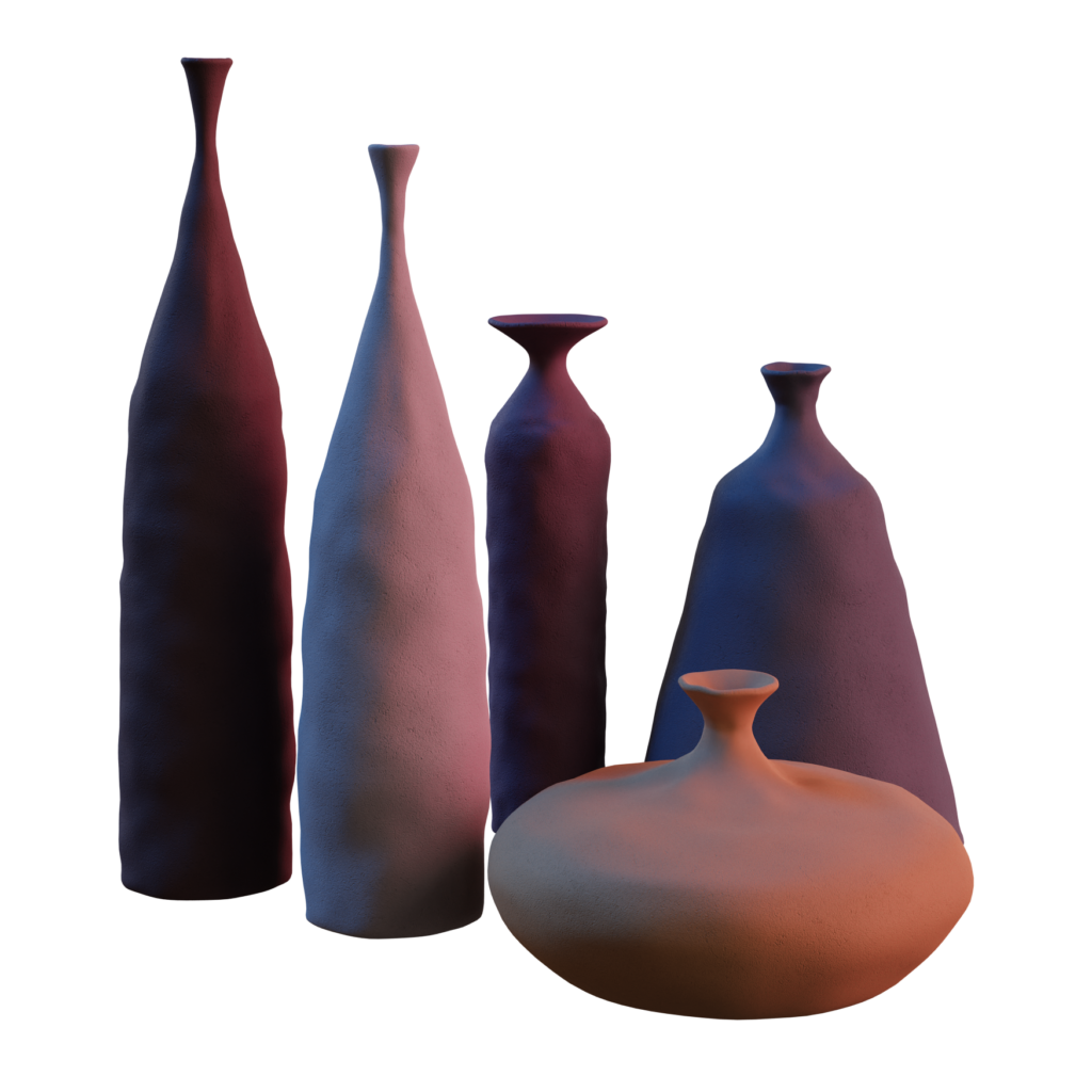 Warped Vase Set 01 IMeshh 3D Model For Blender 4 0 