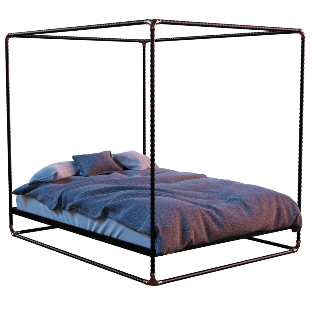 Green Diamond Double Bed 01 • iMeshh - 3D Model for Blender 4.0+