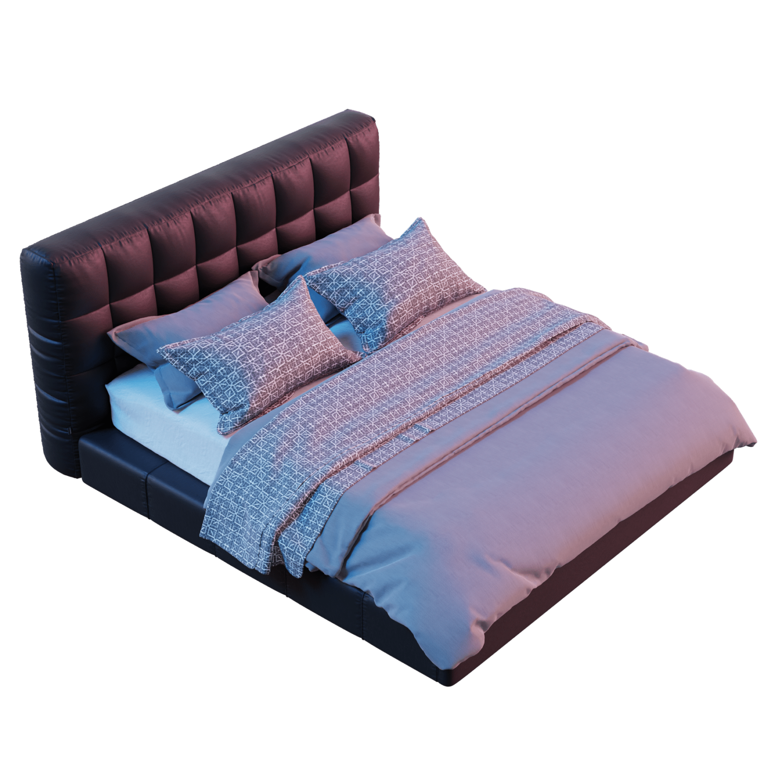 Soft Double Bed 03 • iMeshh - 3D Model for Blender 4.0+