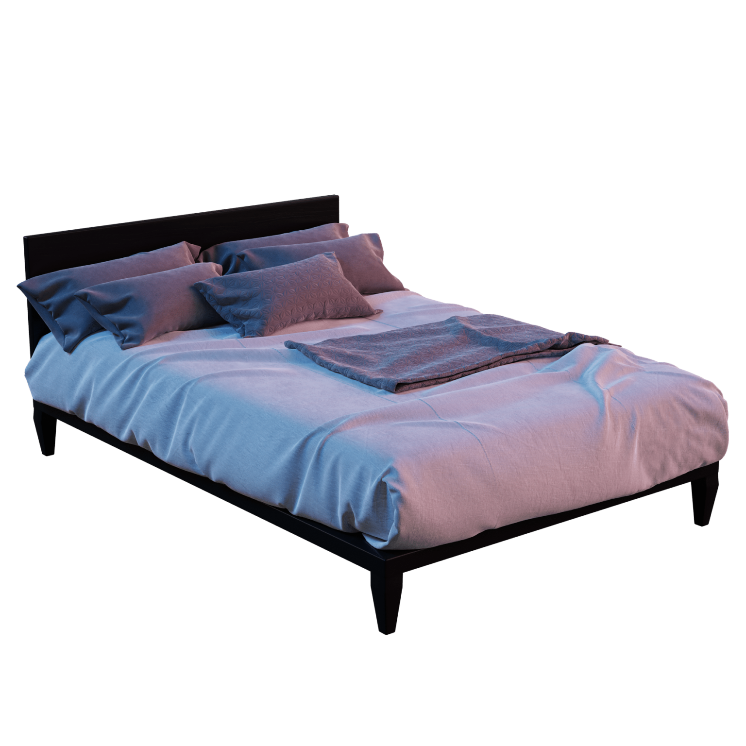 Soft Double Bed 03 • iMeshh - 3D Model for Blender 4.0+