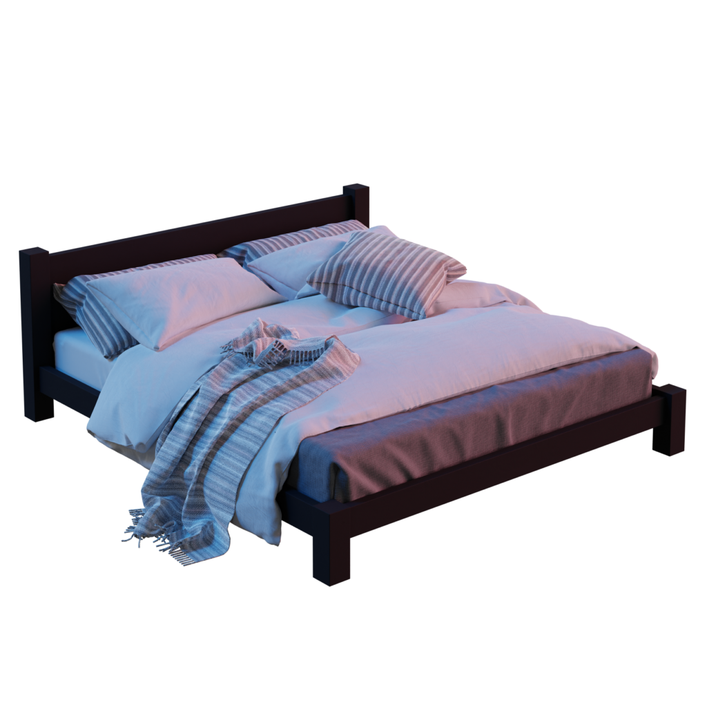 Soft Double Bed 01 • iMeshh - 3D Model for Blender 4.0+