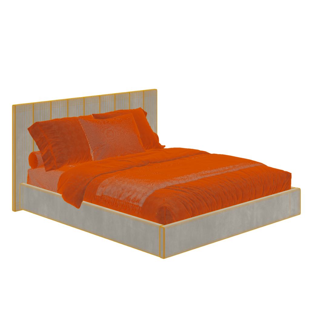 Green Diamond Double Bed 01 • iMeshh - 3D Model for Blender 4.0+