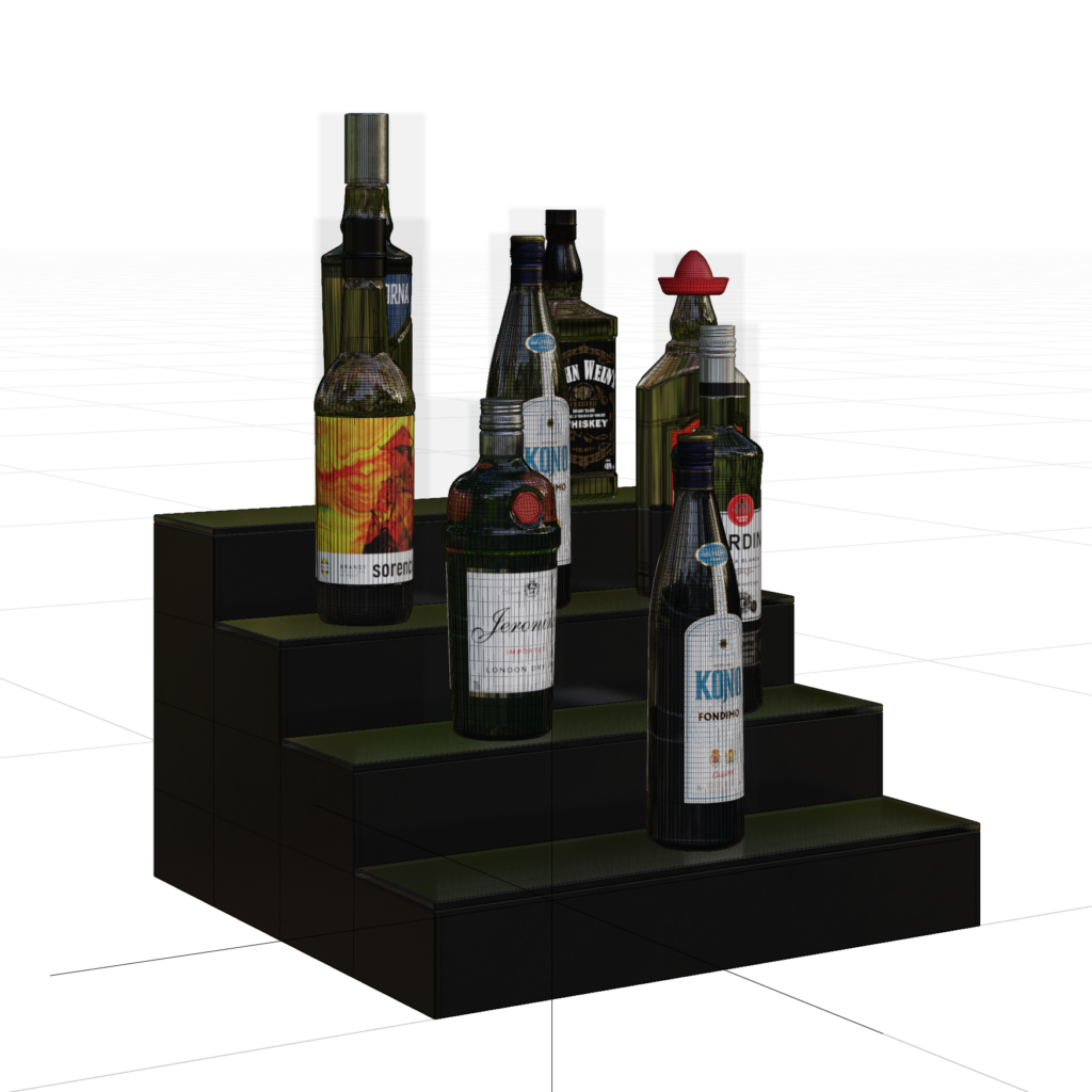 LED Alcohol Shelf 01 • iMeshh - 3D Model for Blender 4.0+