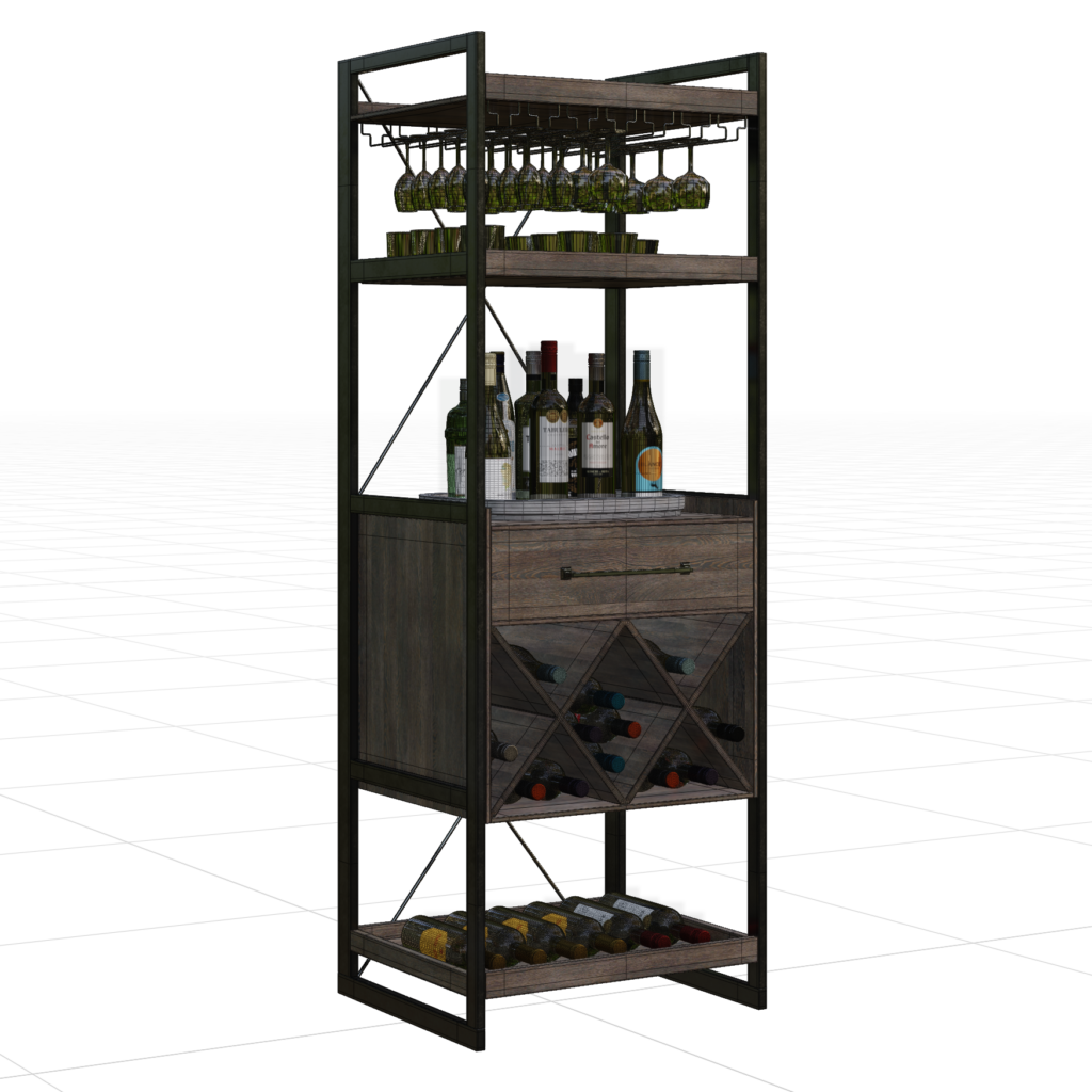 Alcohol Shelf 01 • iMeshh - 3D Model for Blender 4.0+