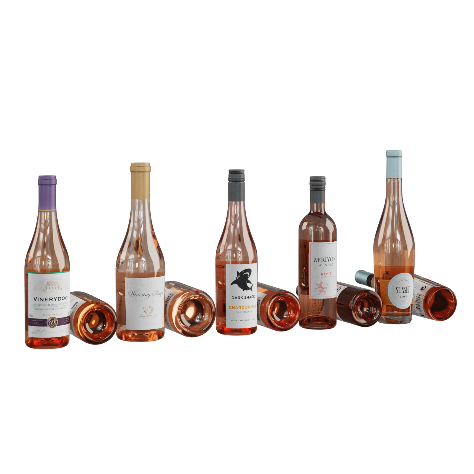 Rose Wine Bottles 01 IMeshh 3D Model For Blender 4 0 Rose Wine Bottles 01 IMeshh 3D Model For Blender 4 0