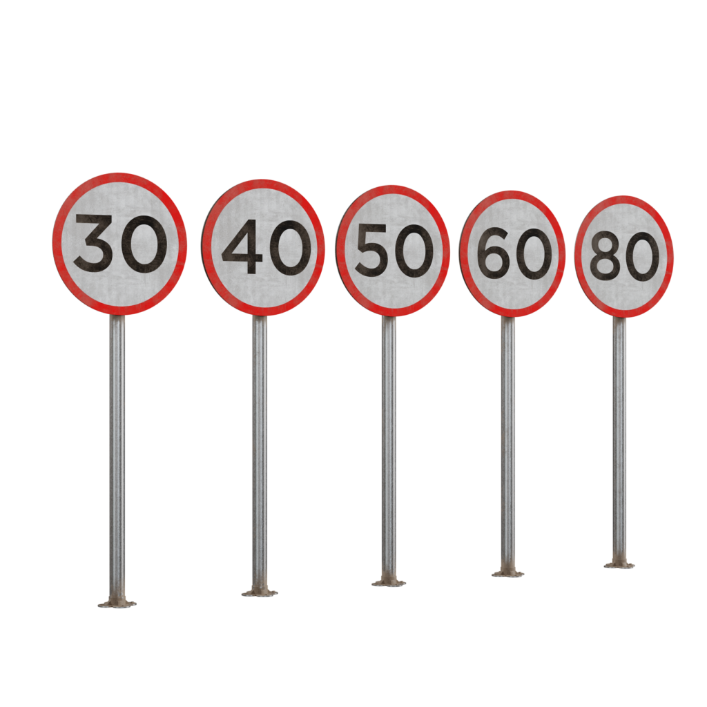 Speed Signs 01 • iMeshh - 3D Model for Blender 4.0+