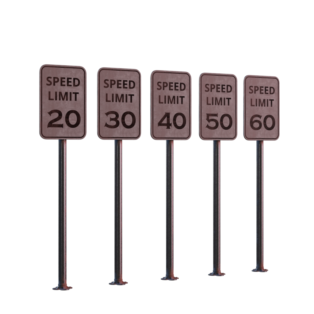 Speed Signs 03 • iMeshh - 3D Model for Blender 4.0+