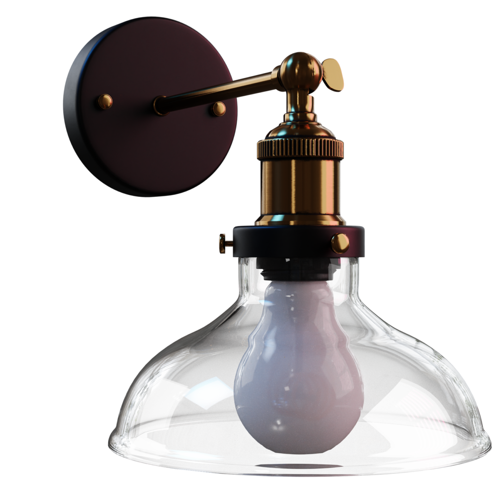 Steep Glass Vintage Wall Light 01 • iMeshh - 3D Model for Blender 4.0+