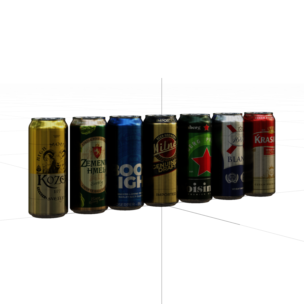 Beer Cans 01 • iMeshh - 3D Model for Blender 4.0+