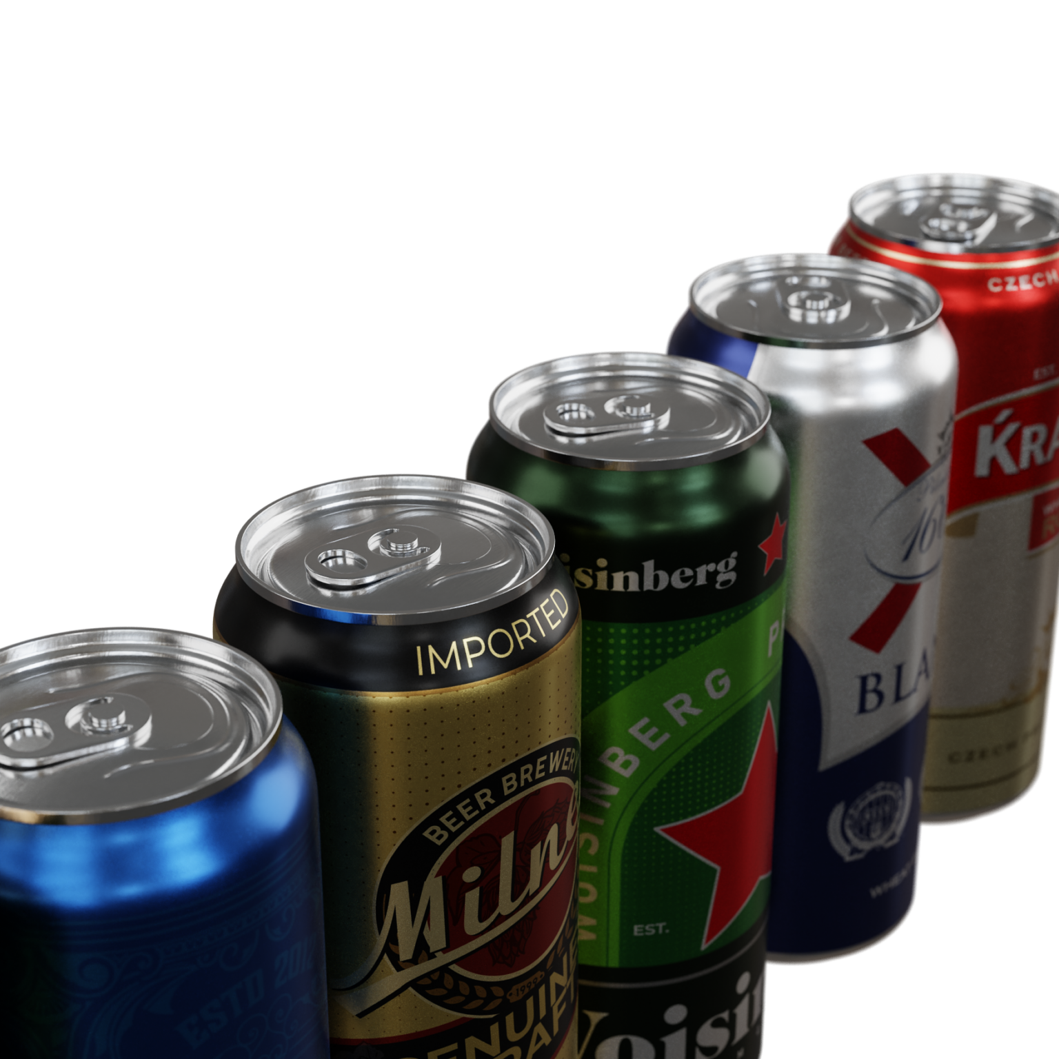 Beer Cans 01 • iMeshh - 3D Model for Blender 4.0+