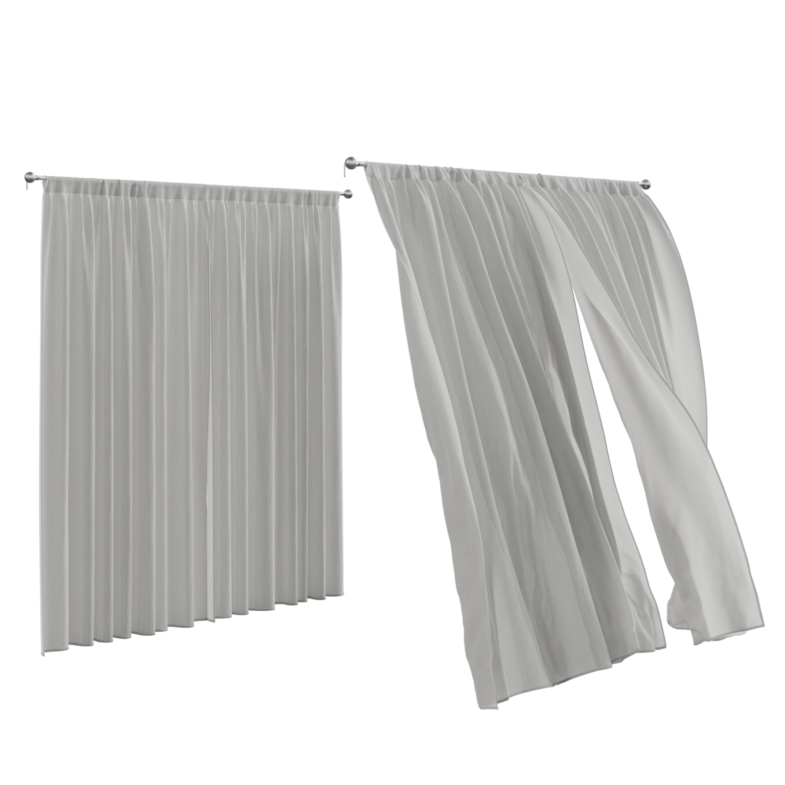 Curtain on Rail 02 • iMeshh - 3D Model for Blender 4.0+