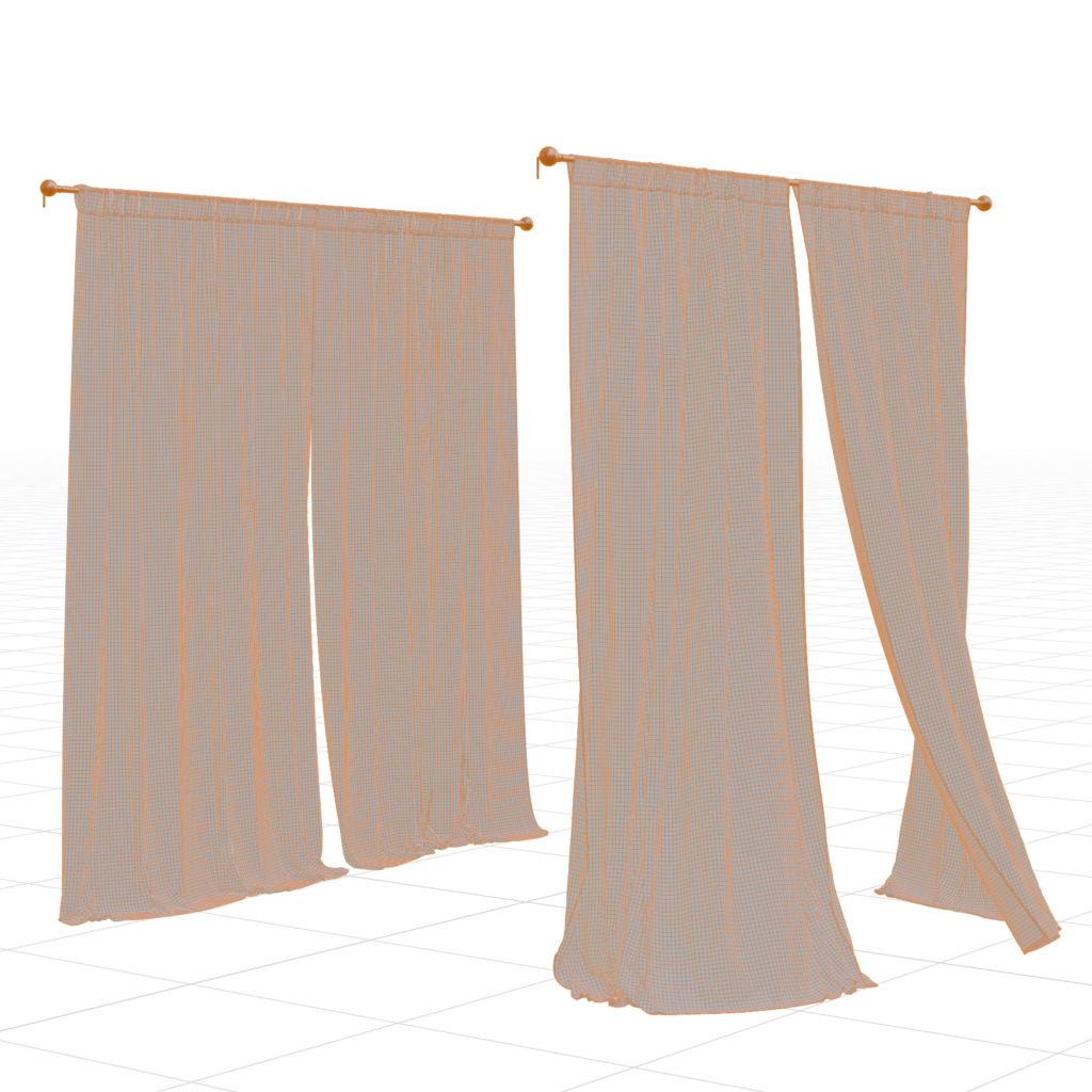 Curtain on Rail 03 • iMeshh - 3D Model for Blender 4.0+
