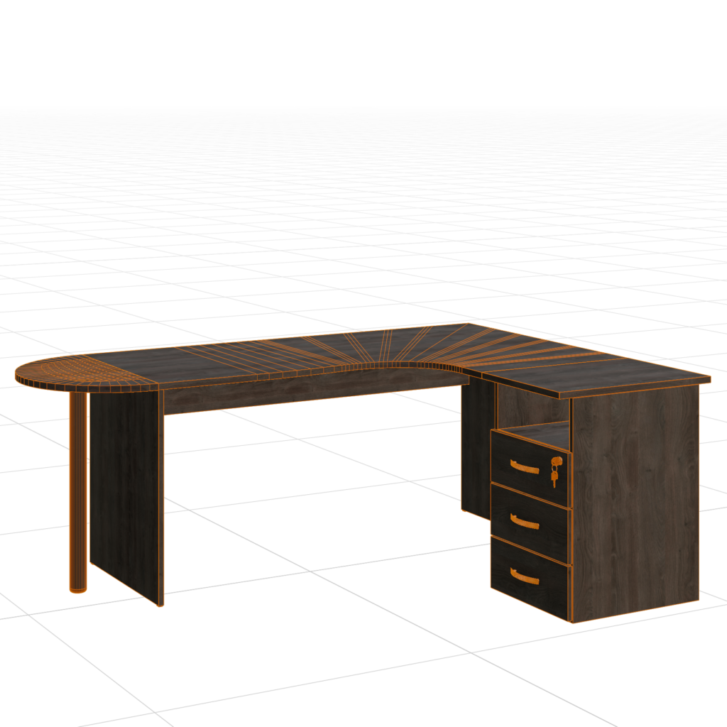 Wooden Office Desk 03 • iMeshh - 3D Model for Blender 4.0+