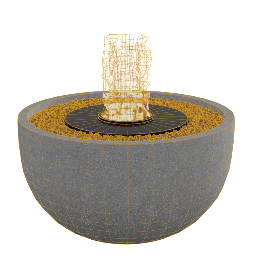 Sphere Fireplace 01 • iMeshh - 3D Model for Blender 4.0+