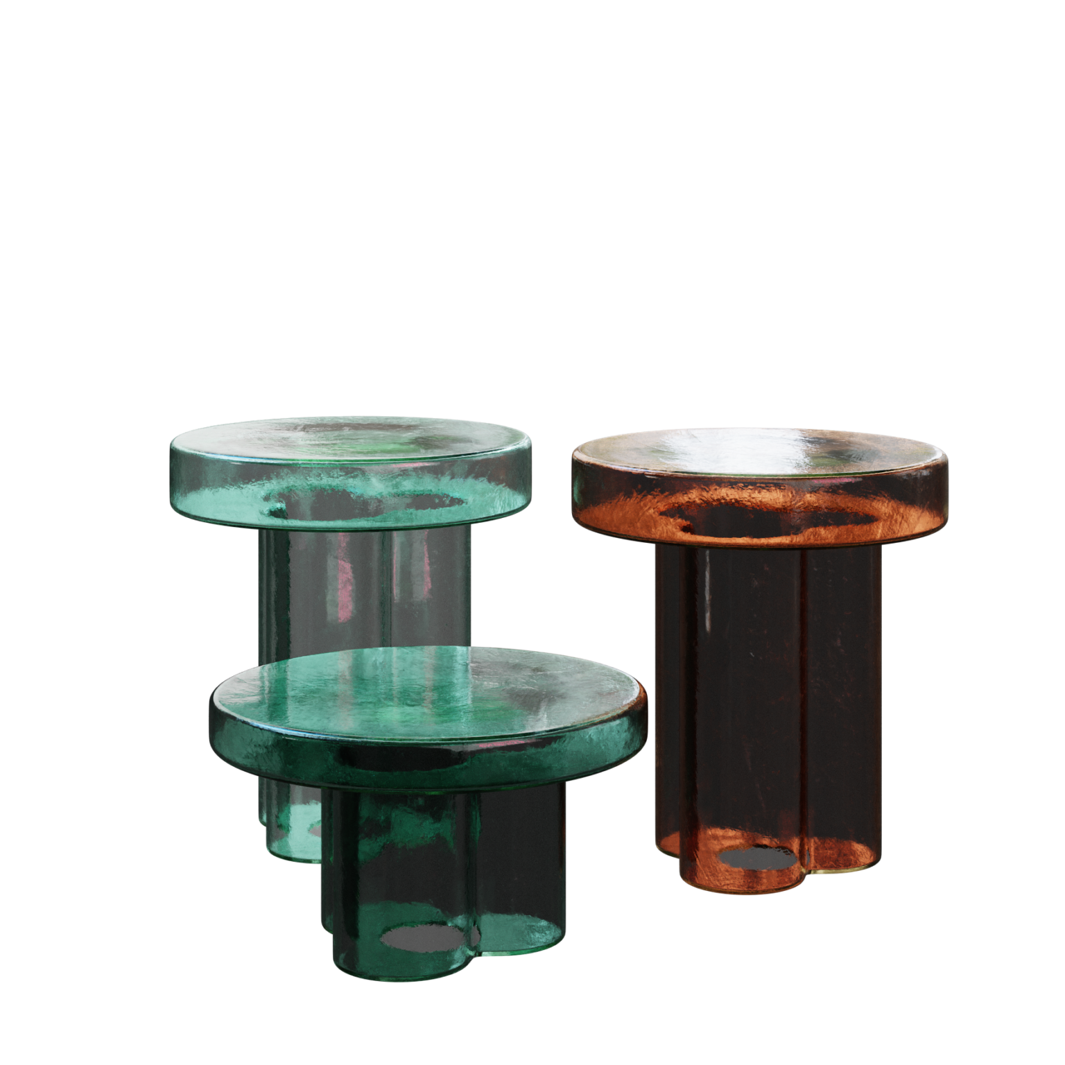 Coloured Glass Coffee Tables 02 • iMeshh - 3D Model for Blender 4.0+