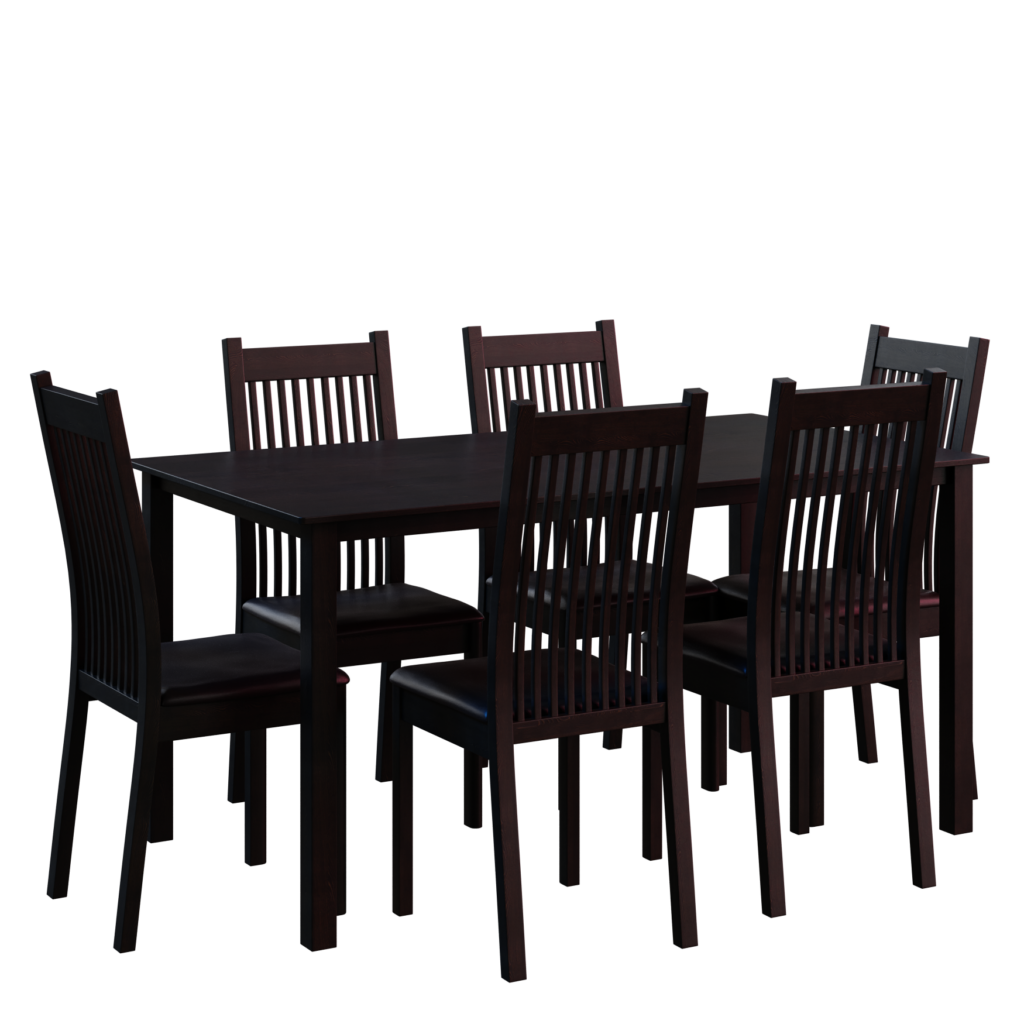 Wood Table Dining Set 02 • iMeshh - 3D Model for Blender 4.0+