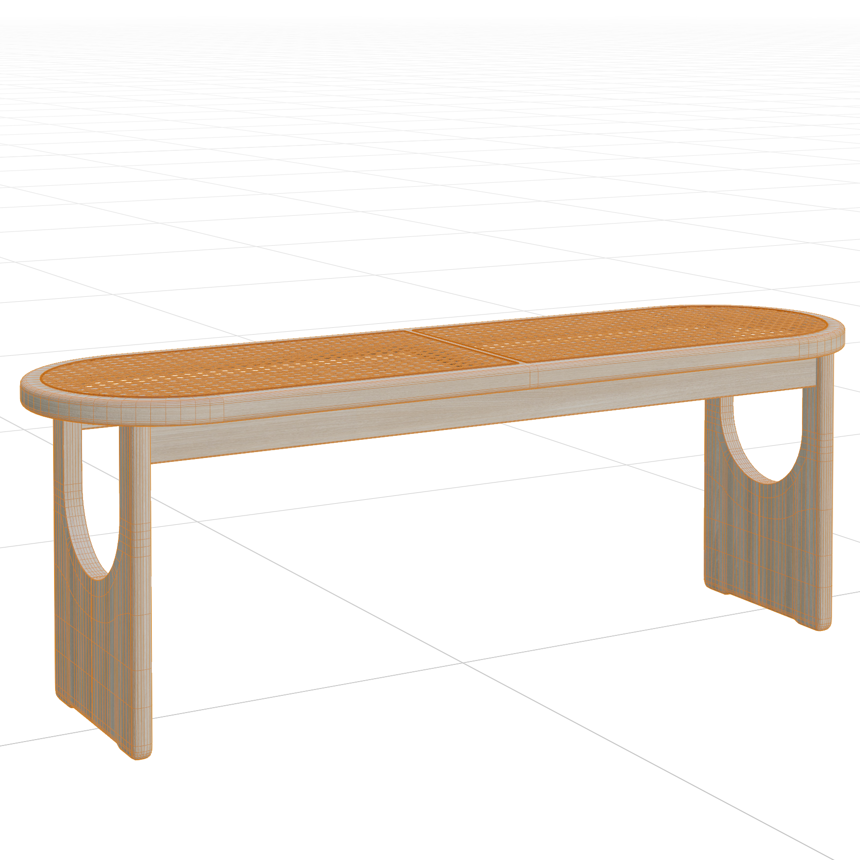 Wicker Bench 01 • iMeshh