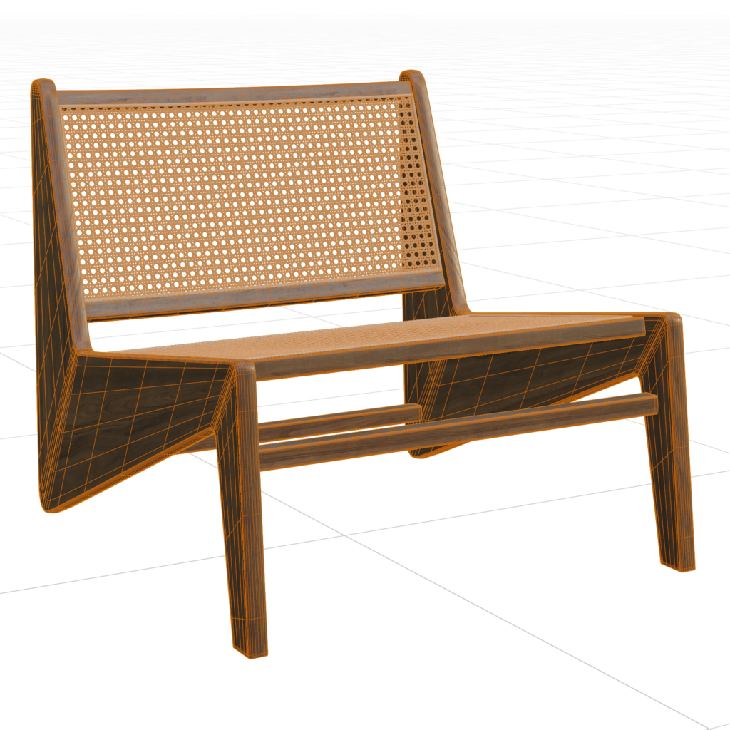 Wicker Lounge Chair 04 • iMeshh - 3D Model for Blender 4.0+