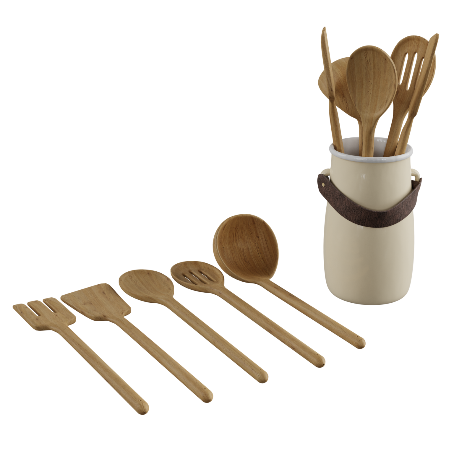 Wooden Kitchen Utensils 01 • iMeshh - 3D Model for Blender 4.0+