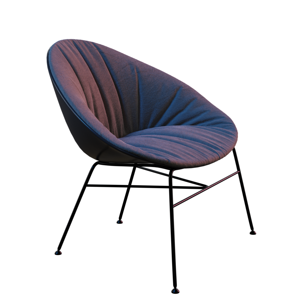 Fabric Shell Lounge Chair 01 • iMeshh - 3D Model for Blender 4.0+