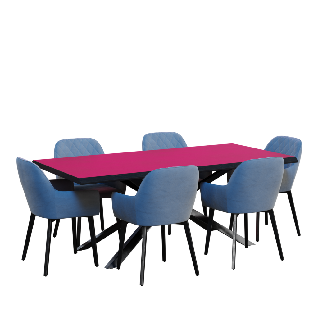 Contemporary Industrial Table Dining Set 01 • iMeshh - 3D Model for ...