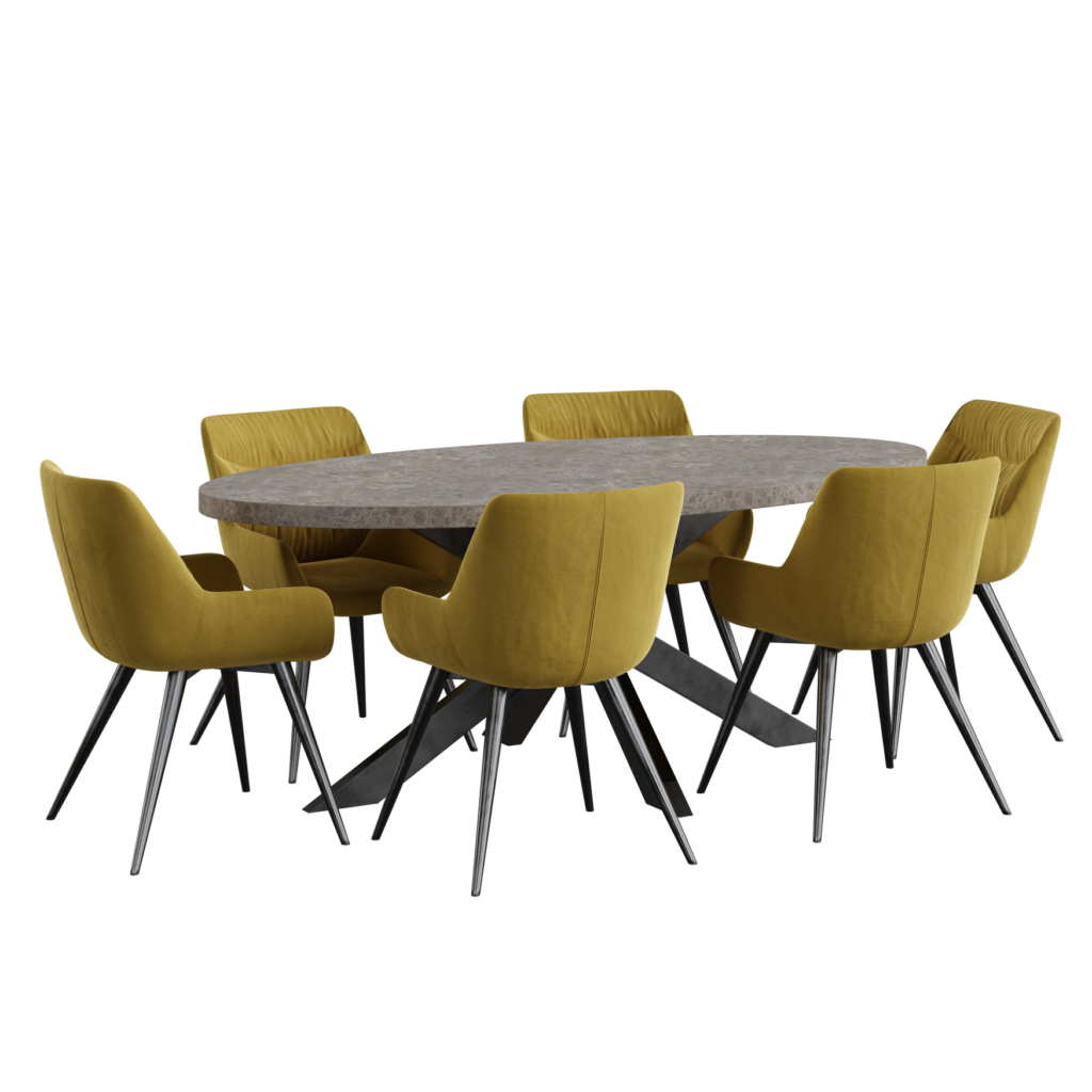 Modern Industrial Dining Table Set 02 • iMeshh - 3D Model for Blender 4.0+