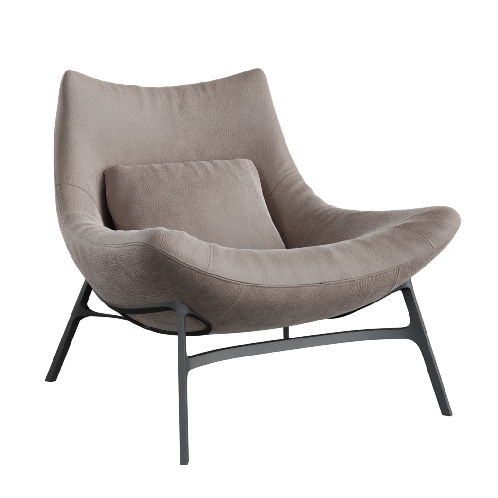 Soft Leather Lounge Chair 01 • iMeshh - 3D Model for Blender 4.0+