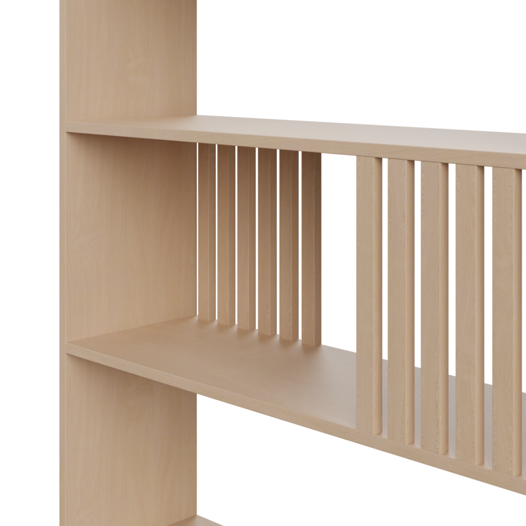 Slat Side Bookshelf 01 • iMeshh - 3D Model for Blender 4.0+